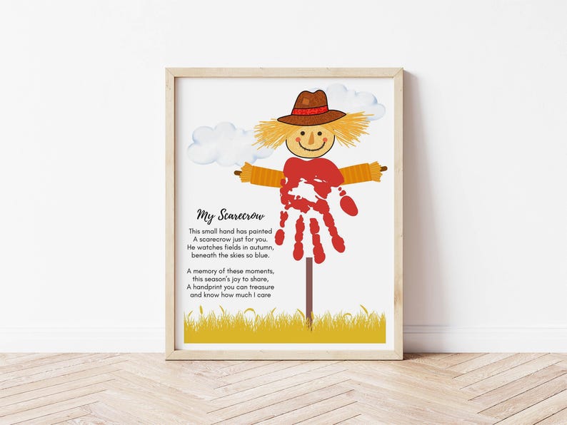 Fall Handprint Craft, Autumn Scarecrow Handprint Art, Fall Crafts for ...
