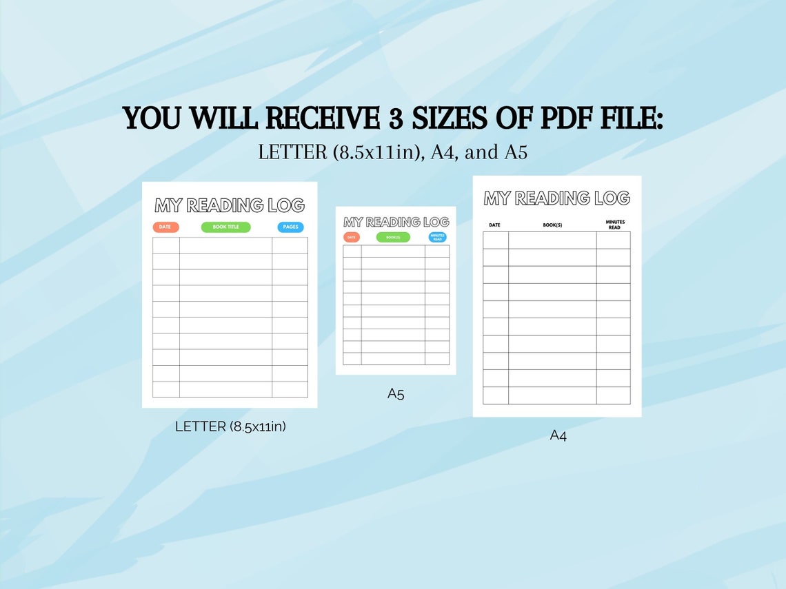 Kids Reading Tracker, Printable Childrens Reading Log, Simple Kid Book ...