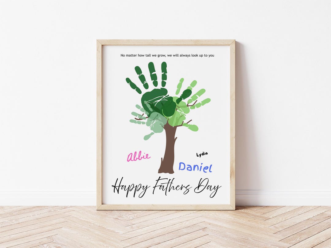 Fathers Day Handprint Tree Art, Fathers Day Craft, Printable Fathers ...