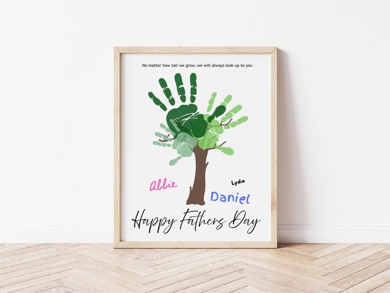 Fathers Day Handprint Tree Art, Fathers Day Craft, Printable Fathers ...