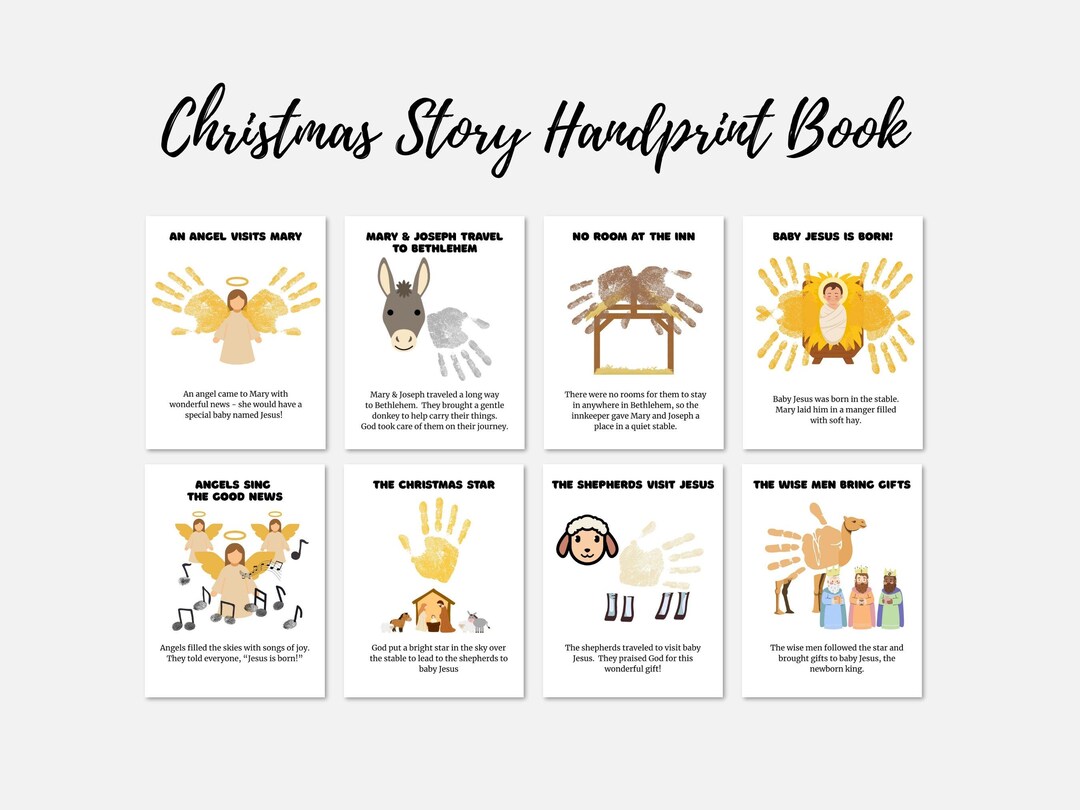 Christmas Handprint Craft, Kids Christian Preschool Activity, Christmas ...