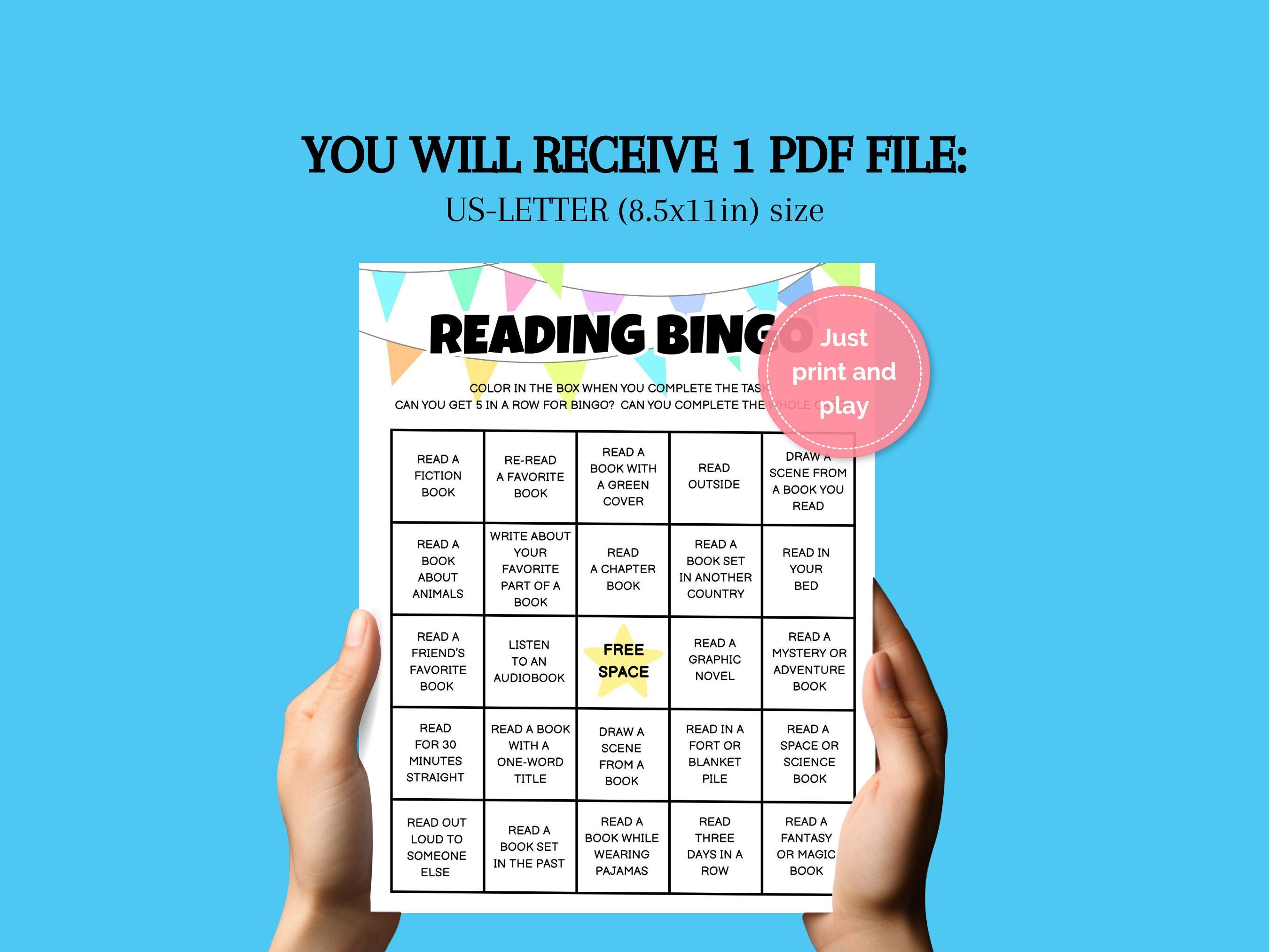 Reading Bingo, Book Bingo, Book Club Game, Summer Reading Bingo, Adult ...
