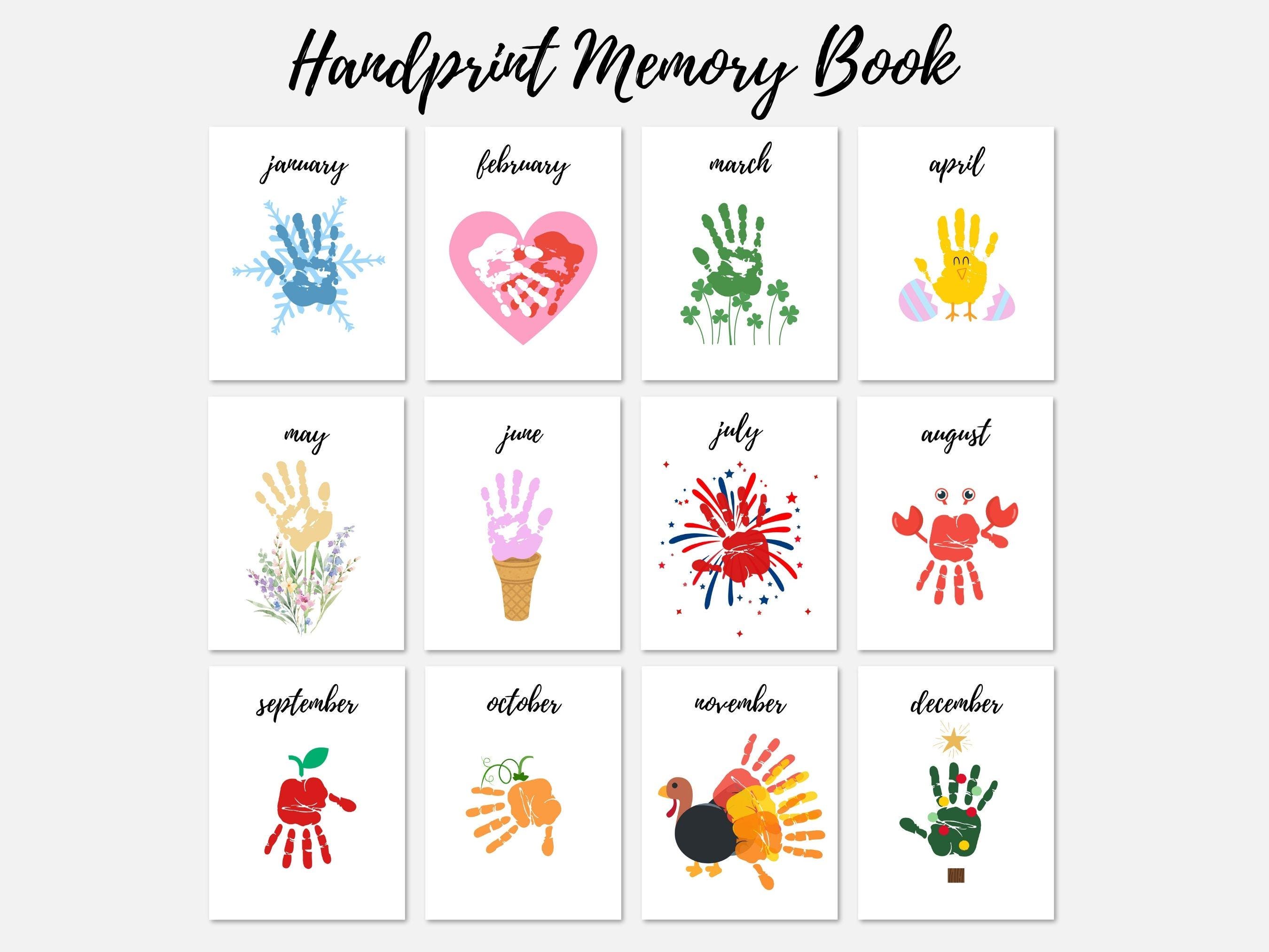 Handprint Calendar, Kids Handprint Memory Book Craft, Handprint Art ...