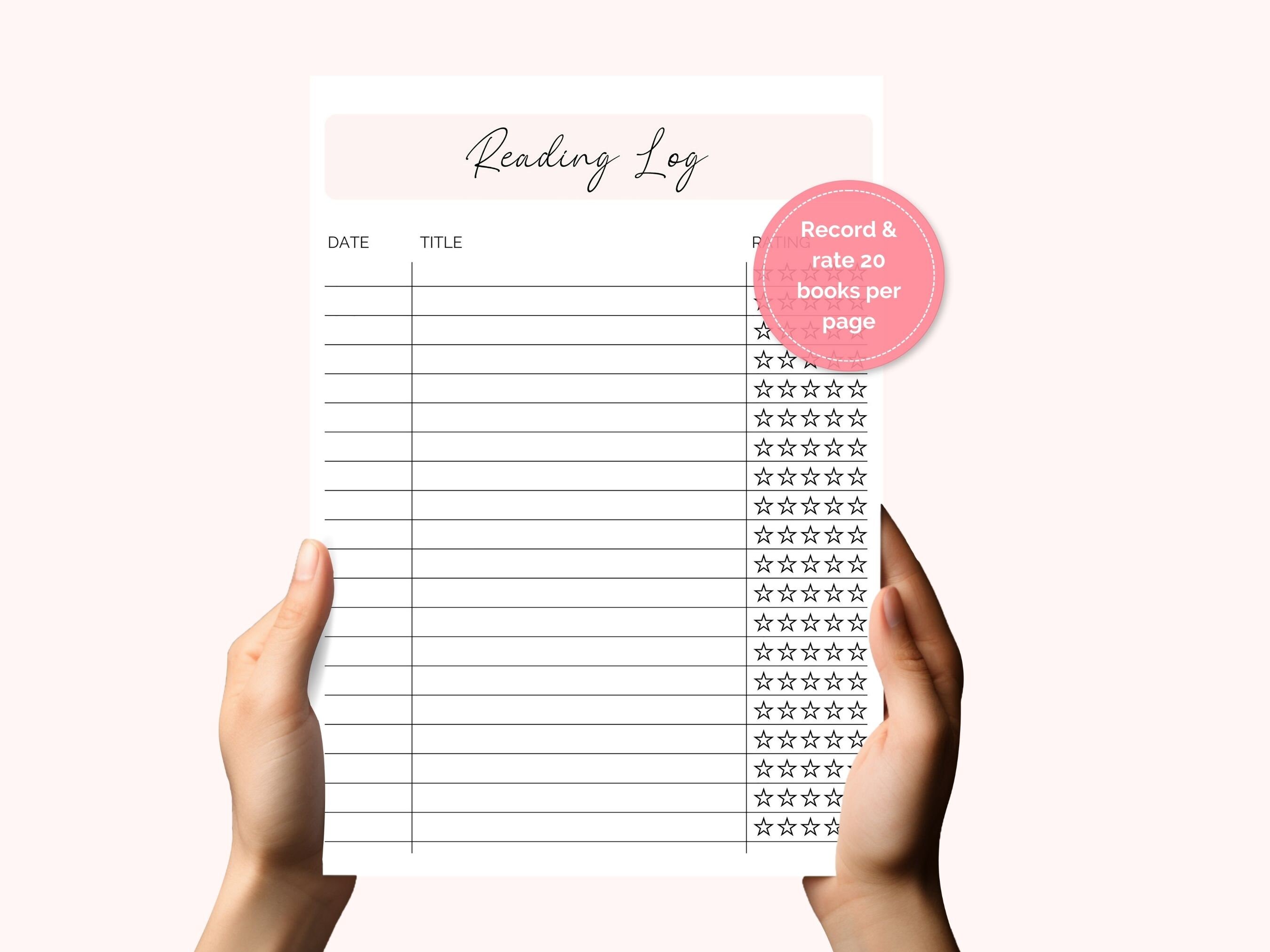Reading Tracker, Printable Reading Log, Simple Book Tracker, Summer ...
