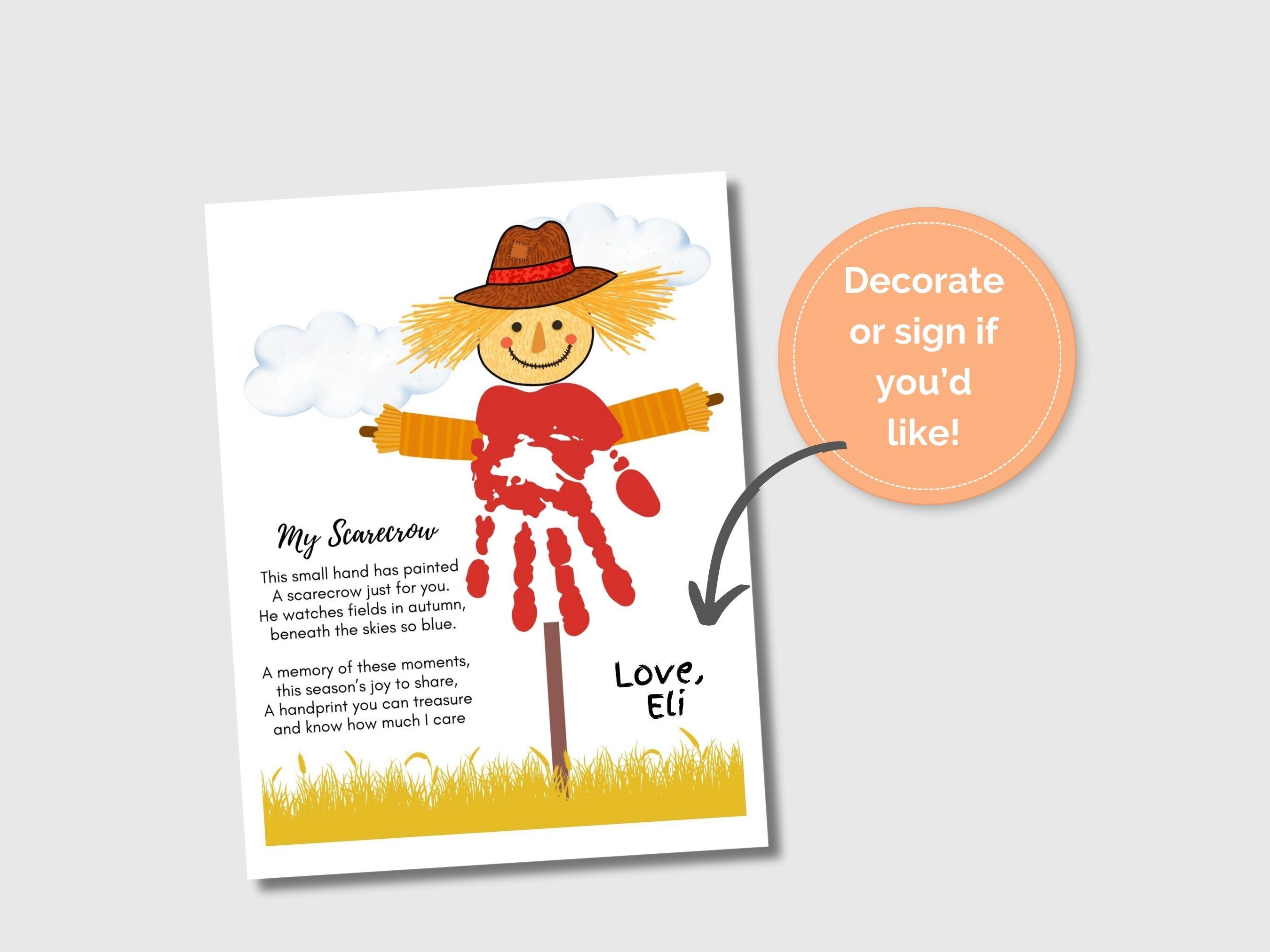 Fall Handprint Craft, Autumn Scarecrow Handprint Art, Fall Crafts for ...