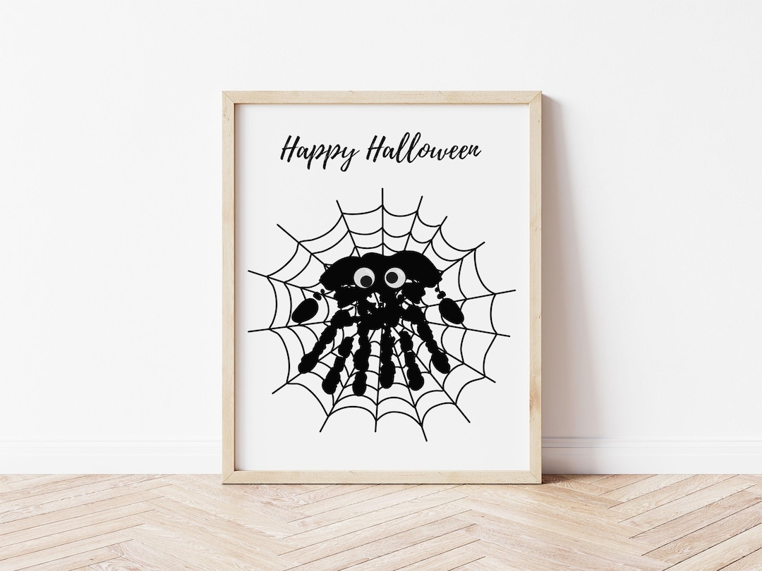 Halloween Handprint Art, Spider Handprint Craft, Halloween Keepsake ...