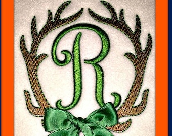 Antler Monogram Frame Embroidery Design- Instant Download - Etsy