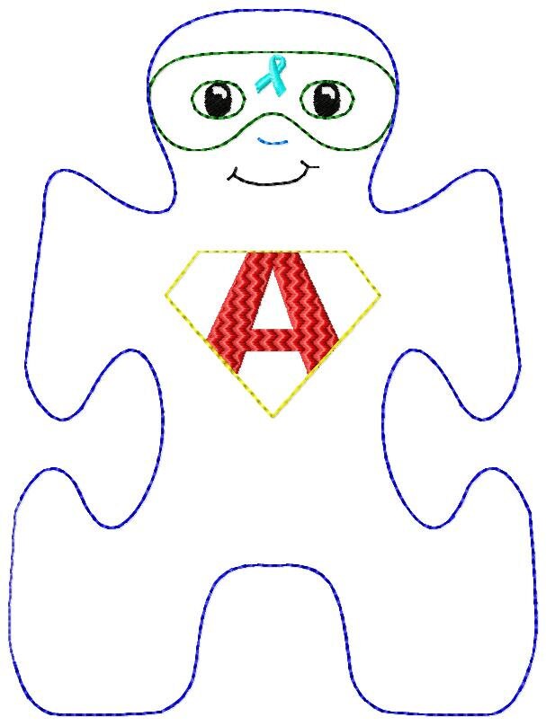 Superhero Puzzle People Softie Autism Awareness Embroidery - Etsy