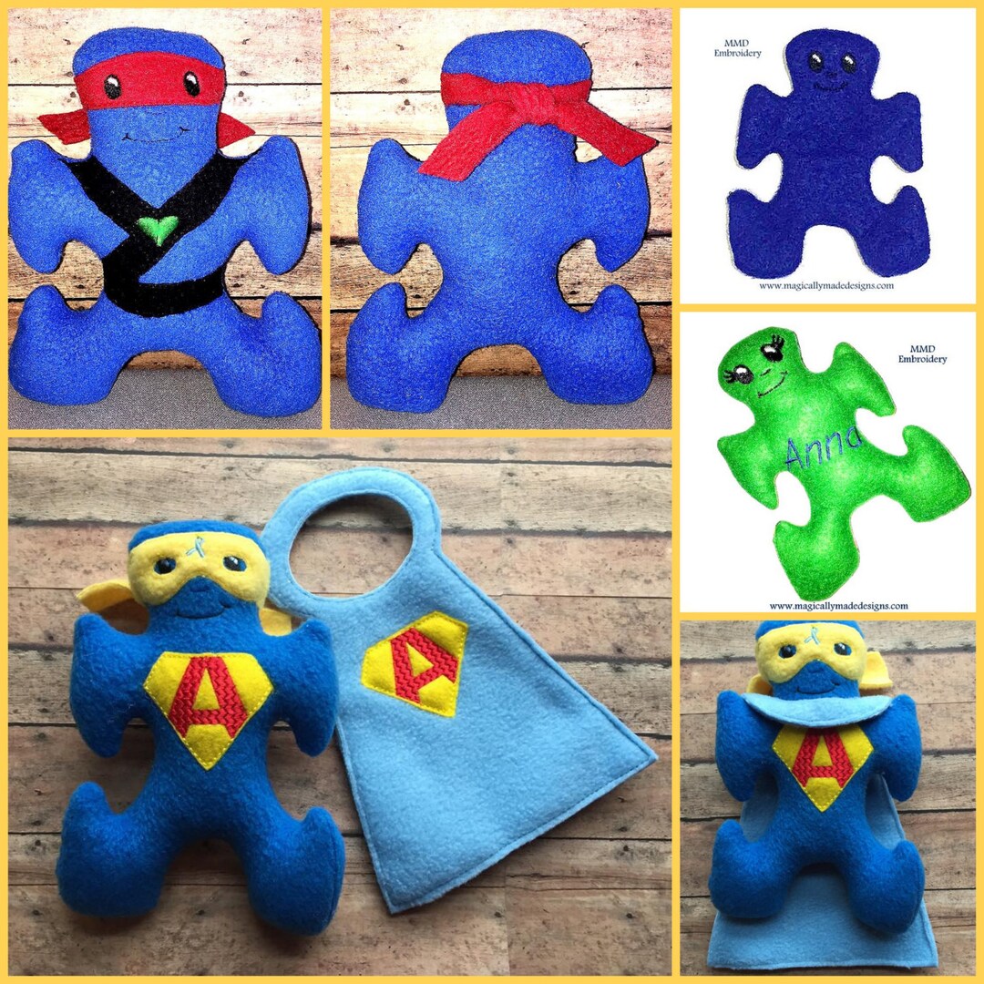 Puzzle People Softie Set 1 - Autism Awareness - Embroidery Design ...