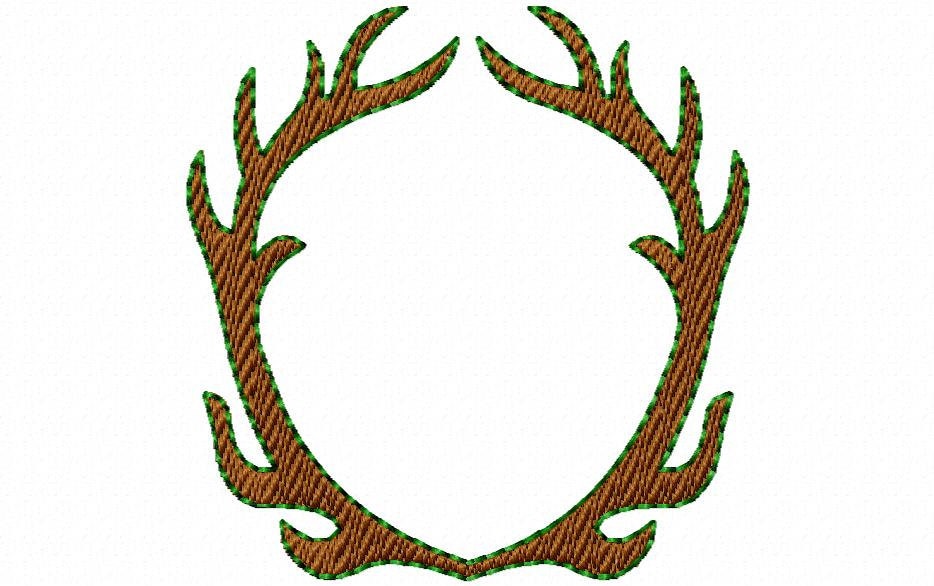 Antler Monogram Frame Machine Embroidery Design DIGITAL DOWNLOAD - 4X4 ...