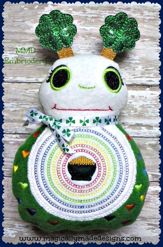 LUCKY Bug Softie original Hugga Bug Embroidery Design | Etsy