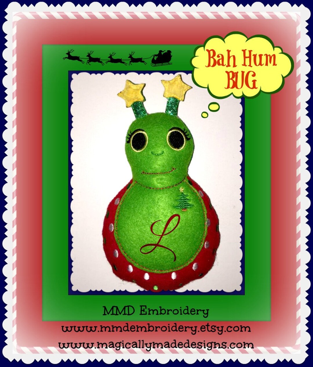 Bah Humbug Softie -original Hugga Bug - Embroidery Design - DIGITAL ...