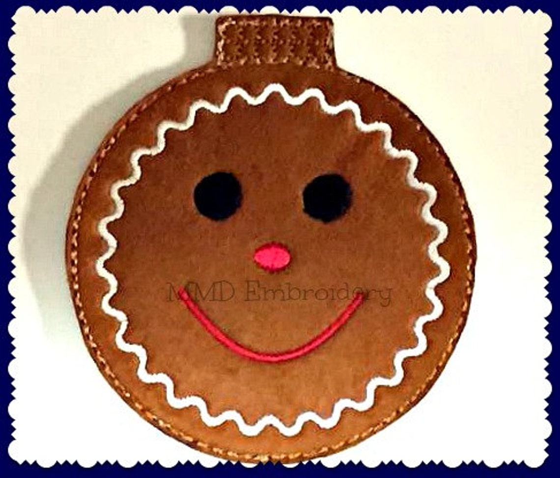 Gingerbread Man Felt Ornament Machine Embroidery Design - Etsy