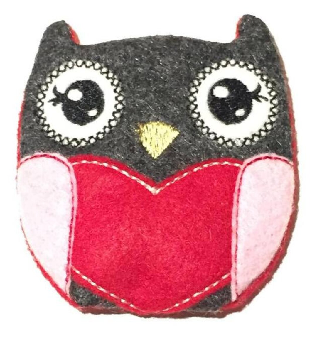 Love Owl Softie- Embroidery Design - DIGITAL DOWNLOAD - 4X4 Hoop or ...