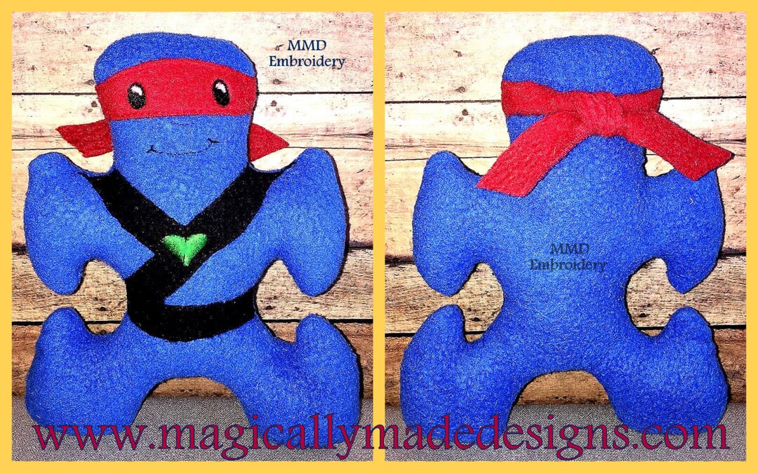 Ninja Puzzle People Softie - Autism Awareness - Embroidery Design ...