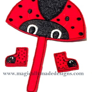FD/NPD Ladybug Rain Gear - in the Hoop Un-paper Doll Set Machine ...