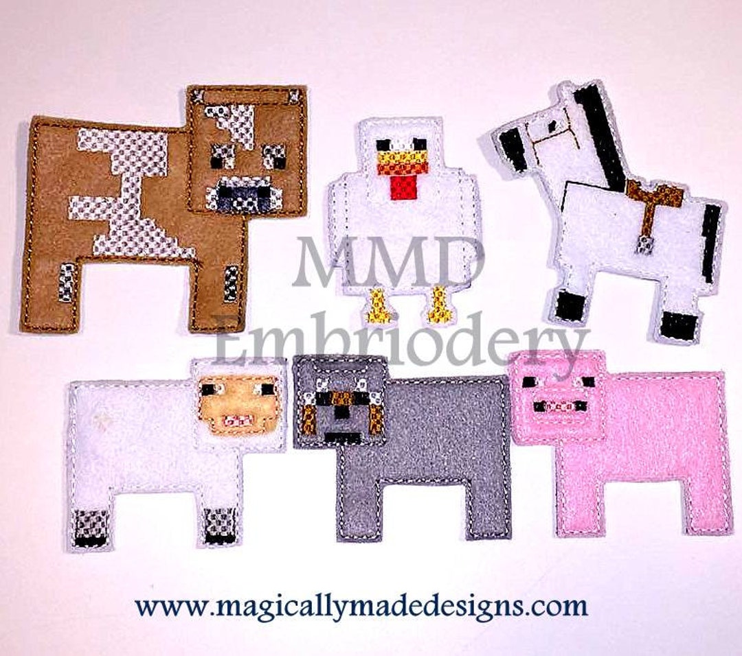 MC Finger Puppet Farm Set Embroidery Design - DIGITAL DOWNLOAD - 4X4 ...