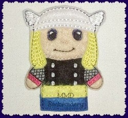 Thor Finger Puppet Embroidery Design - DIGITAL DOWNLOAD - 4X4 Hoop or ...