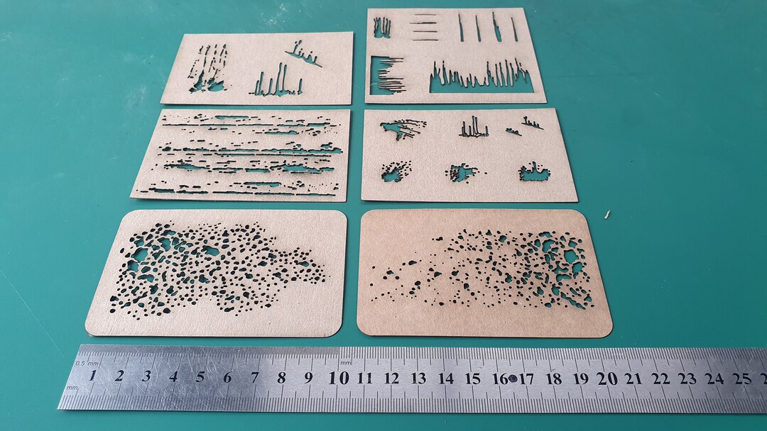 Weathering Effect Airbrush Stencil Tools for Scale Models RC Tank ...