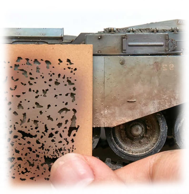 Weathering Effect Airbrush Stencil Tools for Scale Models RC Tank ...