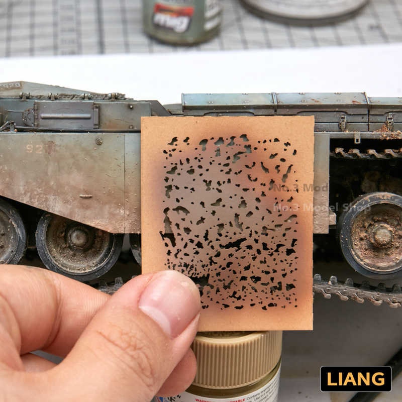 3 X Weathering Effect Airbrush Stencil Tools for Scale Models RC Tank ...