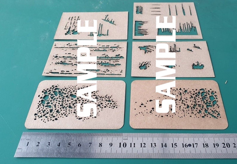 Weathering Effect Airbrush Stencil Tools for Scale Models RC Tank ...