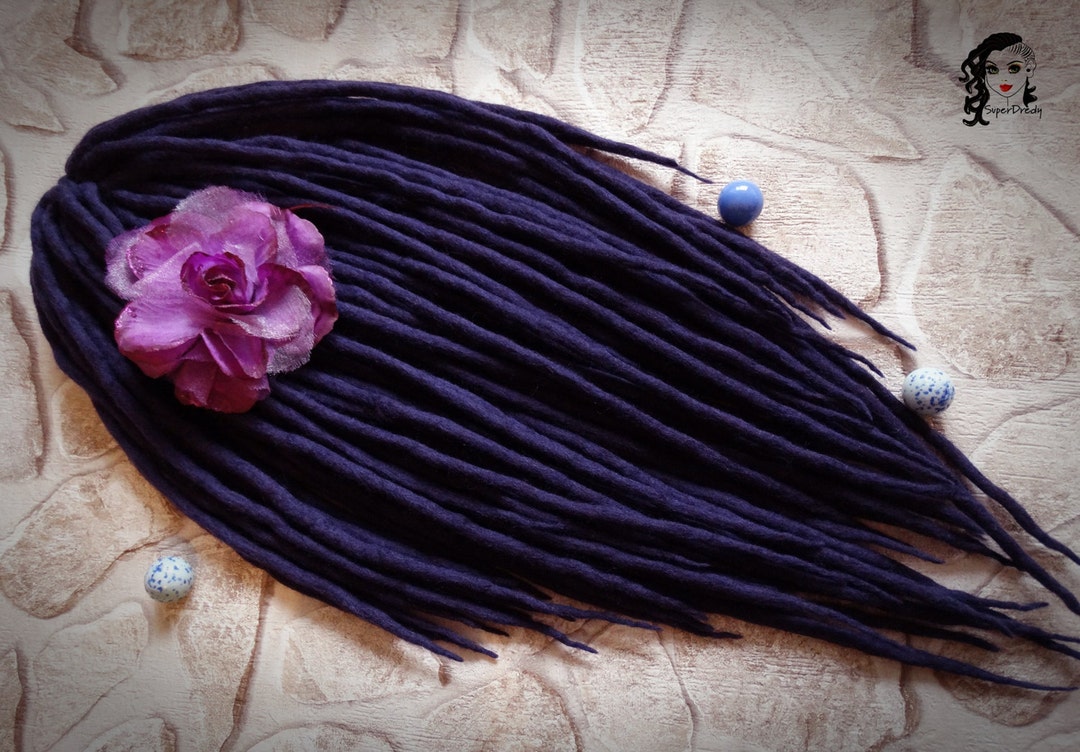 Wool Dreadlocks Dreads Magic Amethyst Dark Violet Purple Full Set ...