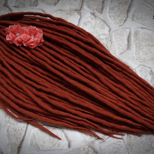 Wool Dreadlocks Red Space Dyed Custom Wool Dreads Double | Etsy