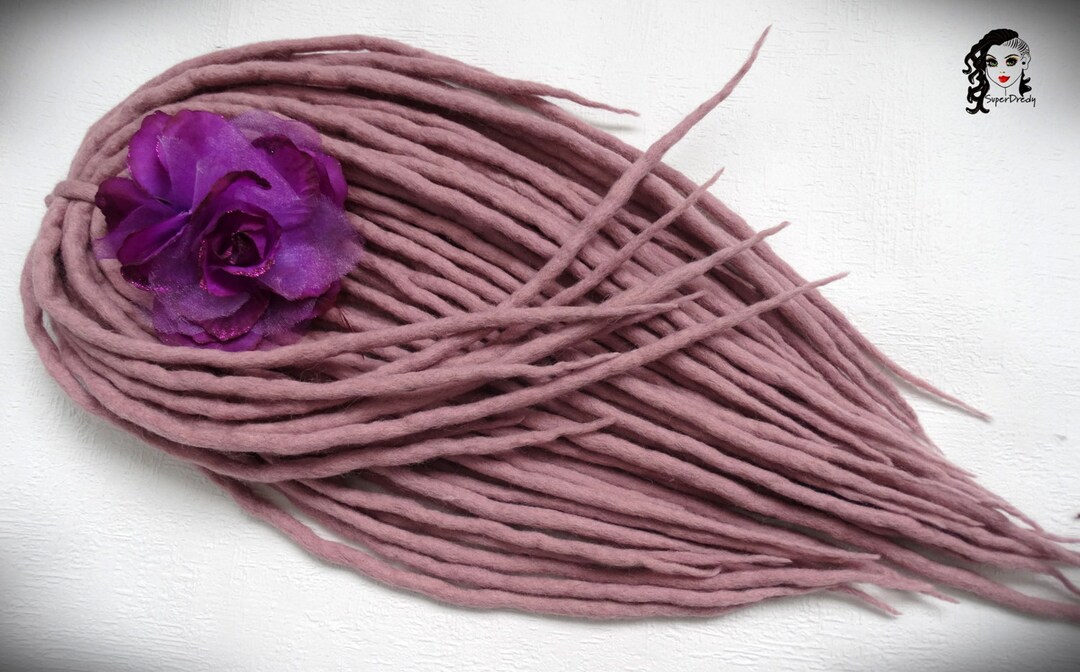 Wool Dreadlocks Dreads Dirty Pink DE Dread Full Set Double Ended Hair ...