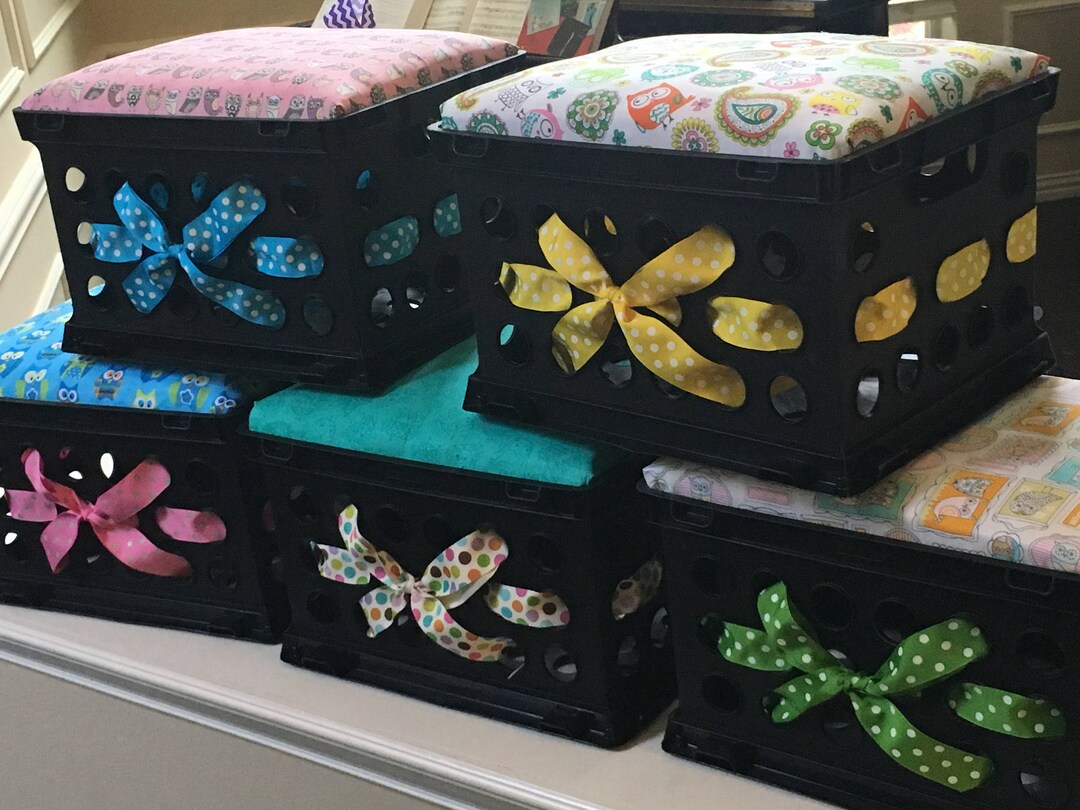 Set of 5 Crate Seat Cushions Seat Crate-kid Seat Storage - Etsy