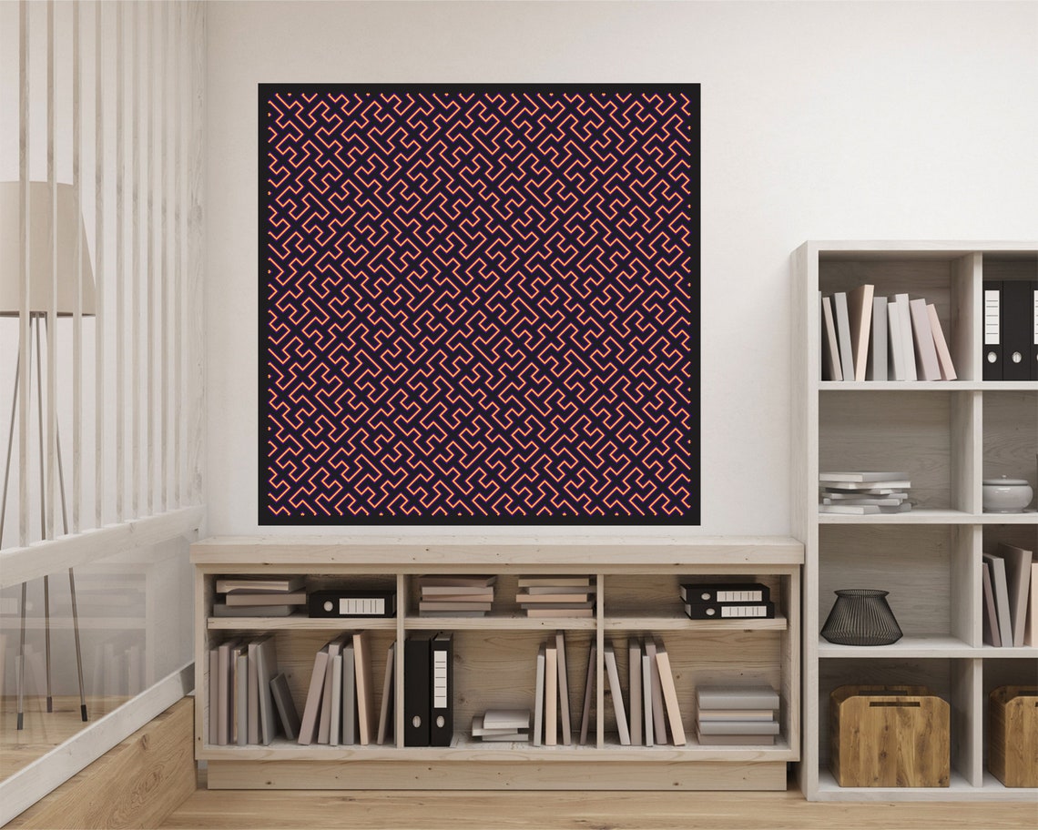 Hilbert Curve Wall Decor // Hilbert Curve Wall Print // Geometric Art ...