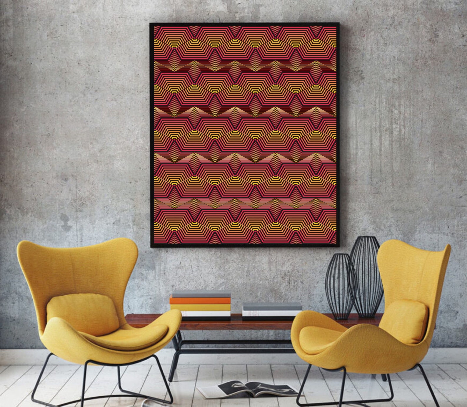 Op-art Wall Decor // Abstract Art Wall Print // 3d Art Poster - Etsy