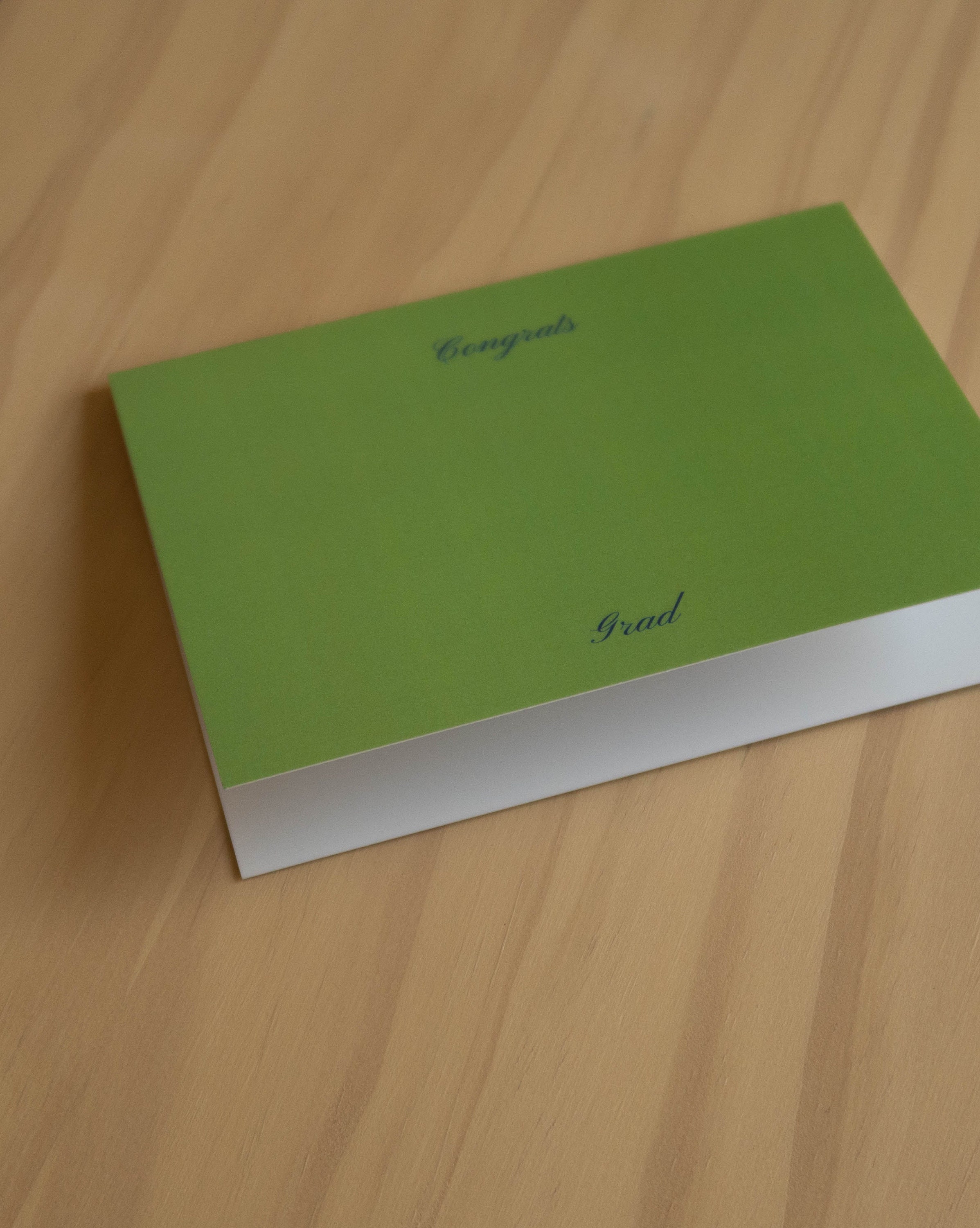 Congrats, Grad - Elegant Folded Card - Green With Blue Cursive Text for ...