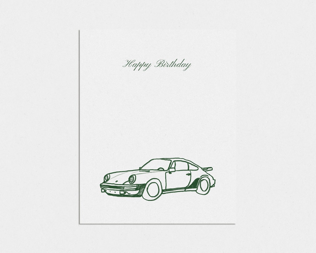 Happy Birthday Card - Hand-drawn Illustration Folded Card - Vintage ...