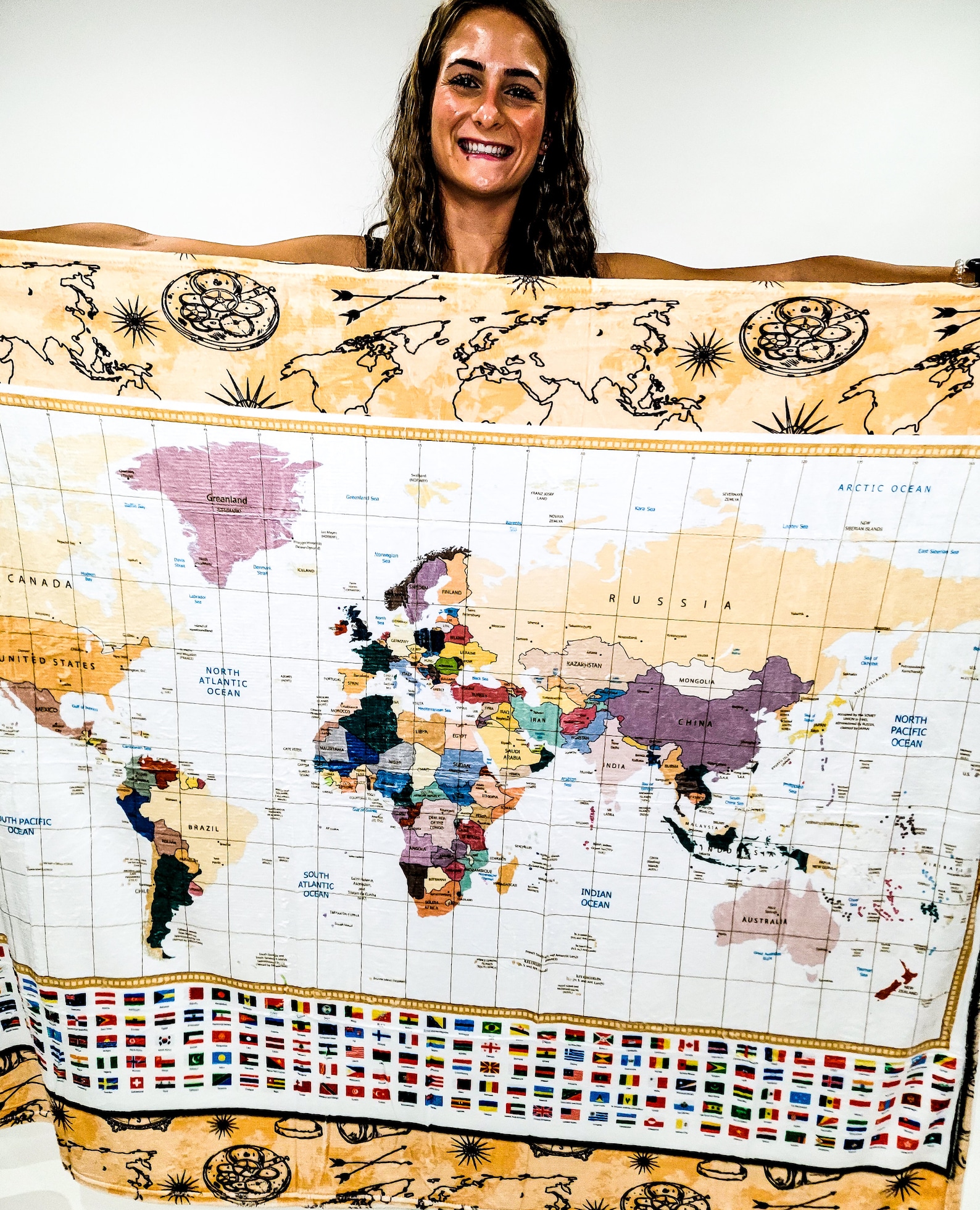 World Map Country Maps Labels Names Educational Blanket Kids - Etsy