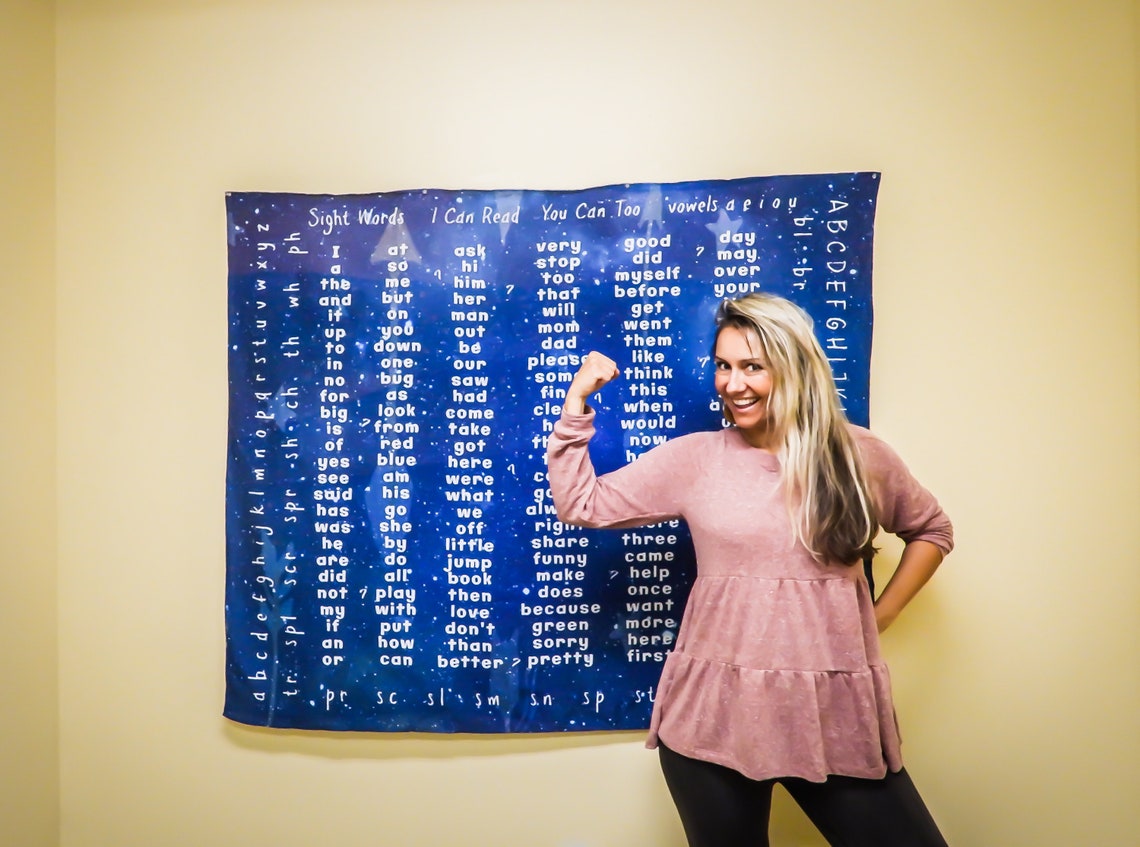 Sight Words Dolch Fry Kindergarten Early Reader Tapestry Wall - Etsy