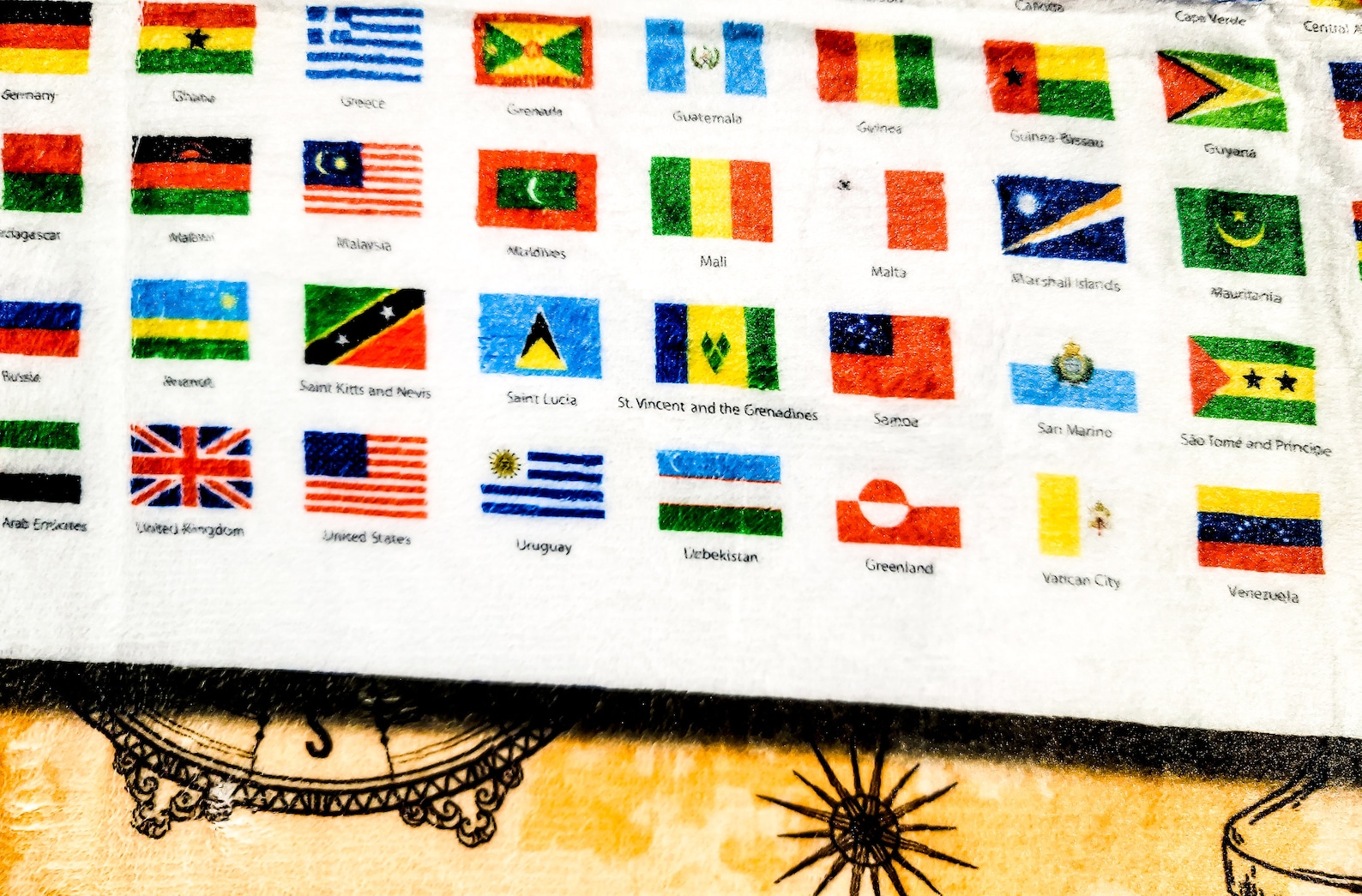 World Map Country Maps Labels Names Educational Blanket Kids - Etsy