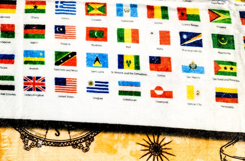 World Map Country Maps Labels Names Educational Blanket Kids - Etsy