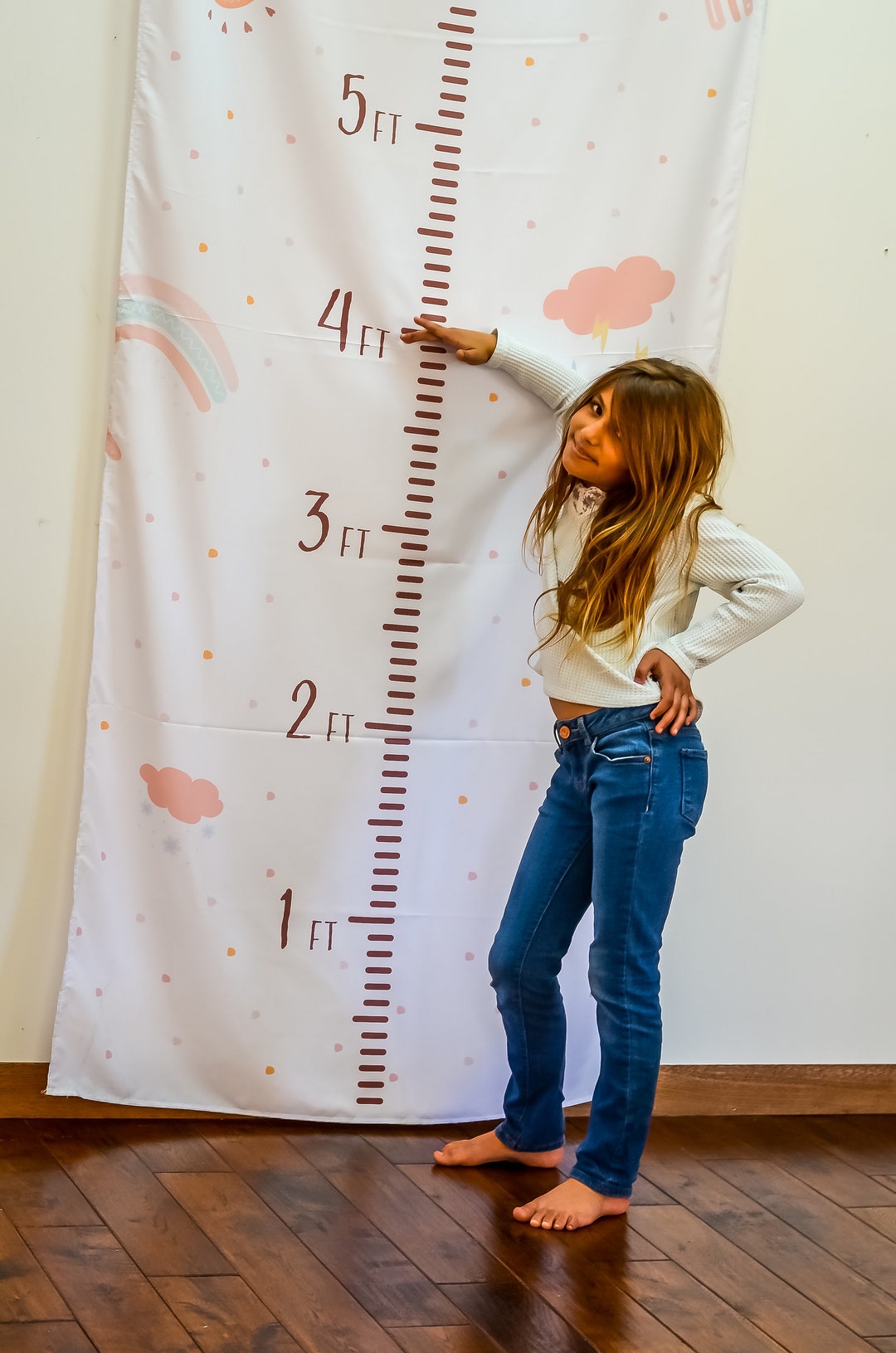 Height Chart Measurement Rainbow Tapestry Wall Hanging - Etsy