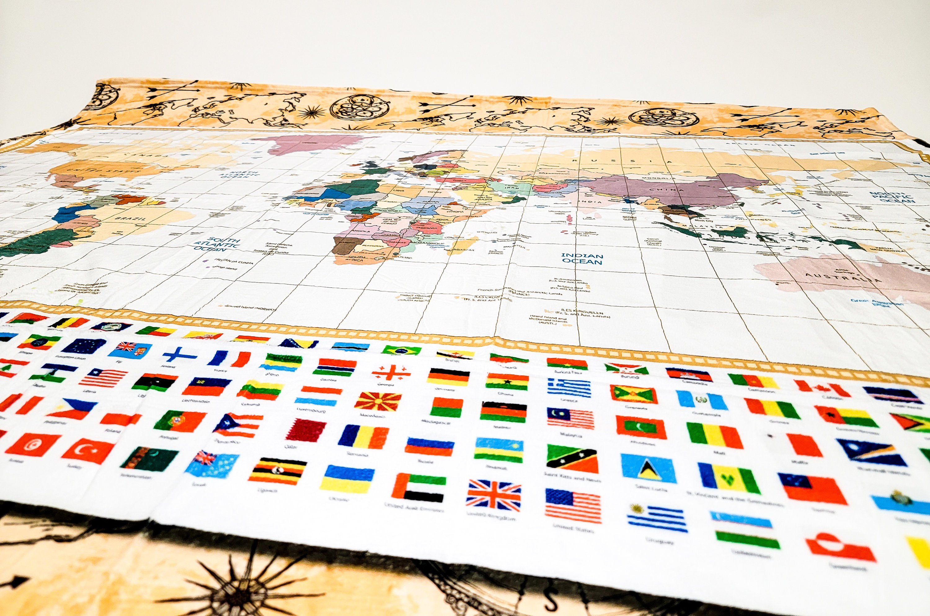 World Map Country Maps Labels Names Educational Blanket Kids - Etsy