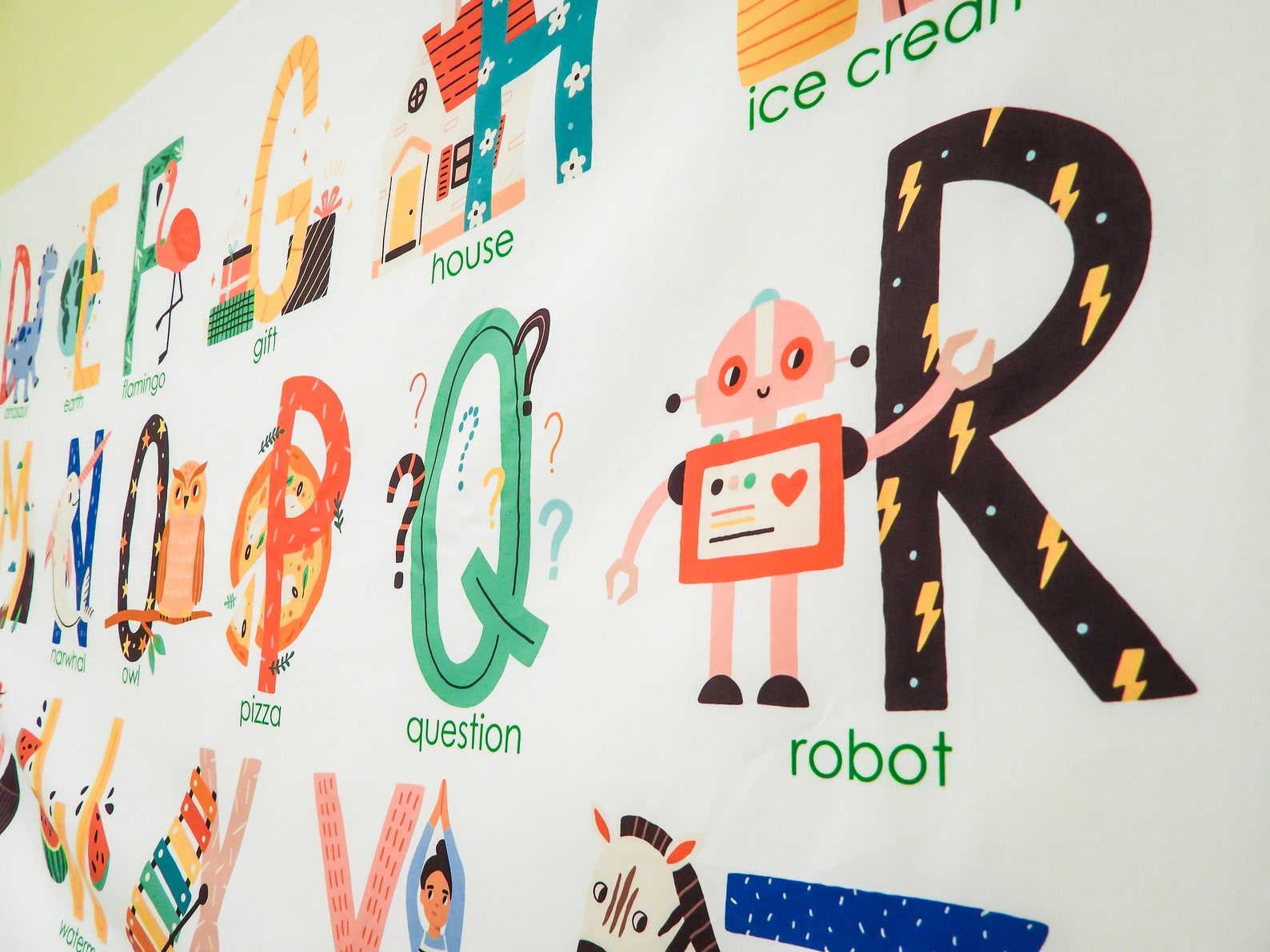 Alphabet Pictures Tapestry for Kids Educational Letters | Etsy