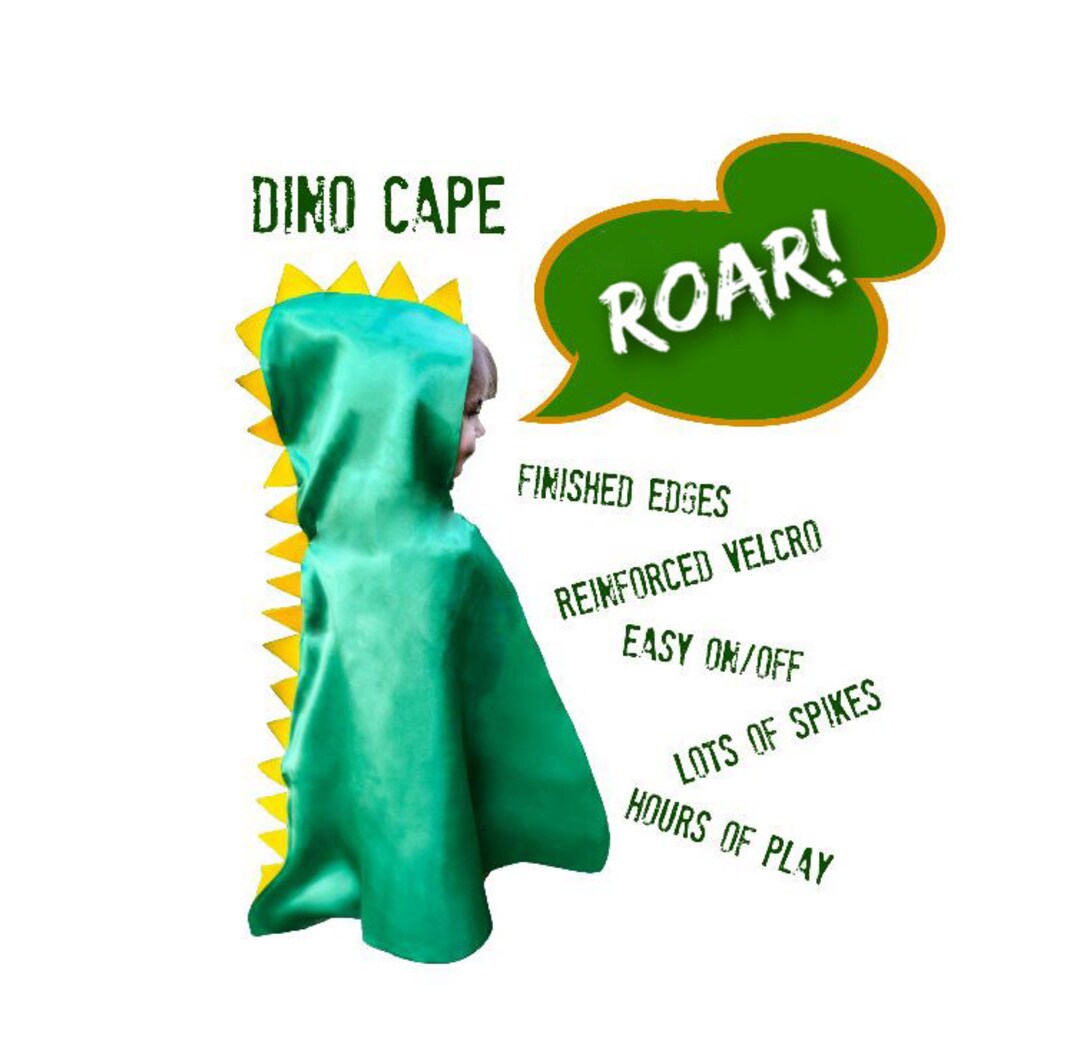 Dinosaur Cape With Hood – Green T-rex Dress-up for Toddlers & Kids - Etsy