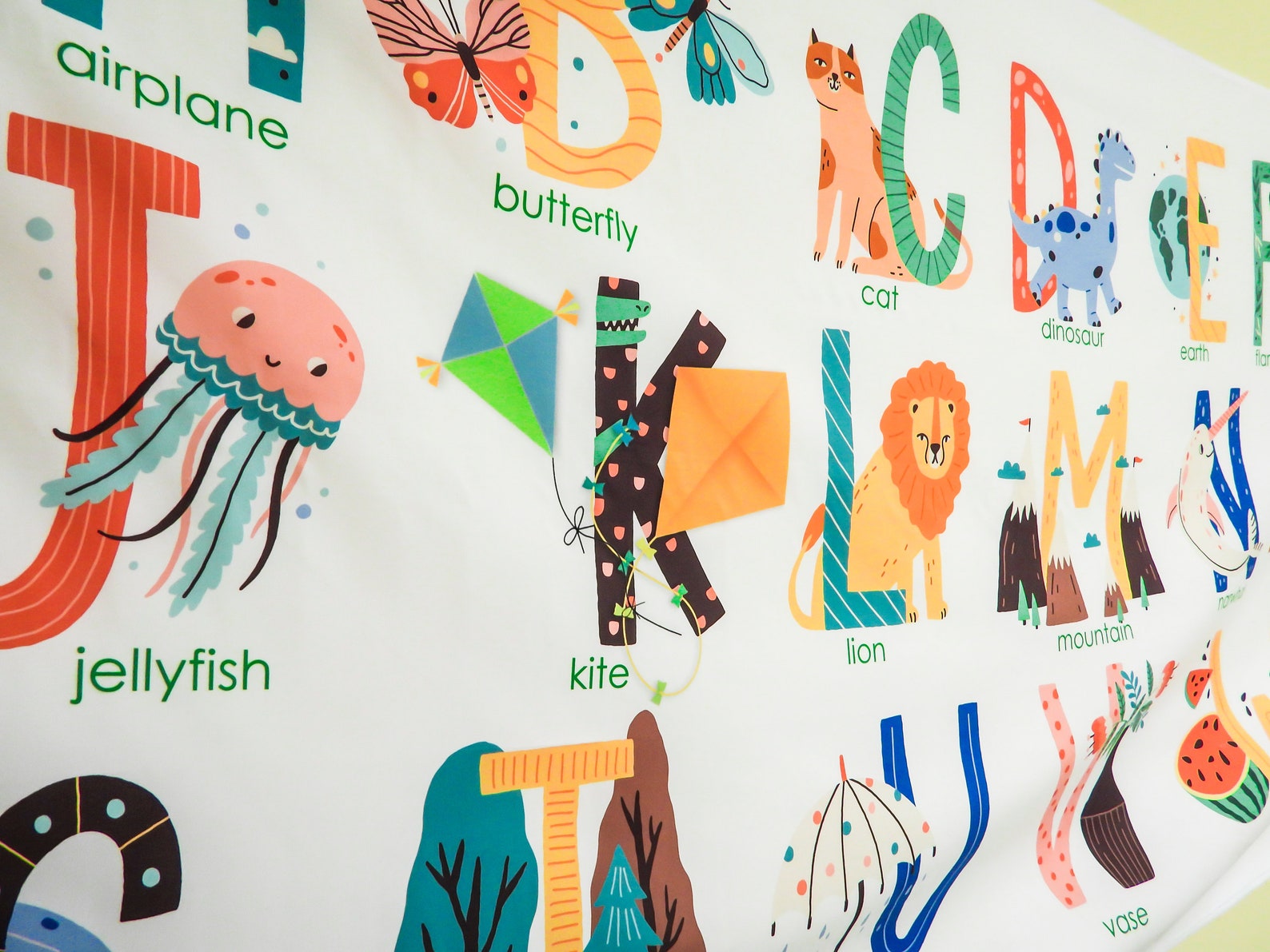 Alphabet Pictures Tapestry for Kids Educational Letters | Etsy