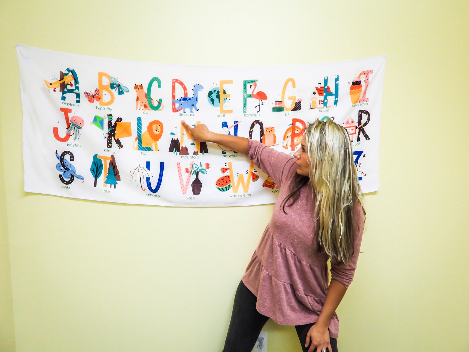 Alphabet Pictures Tapestry for Kids Educational Letters | Etsy