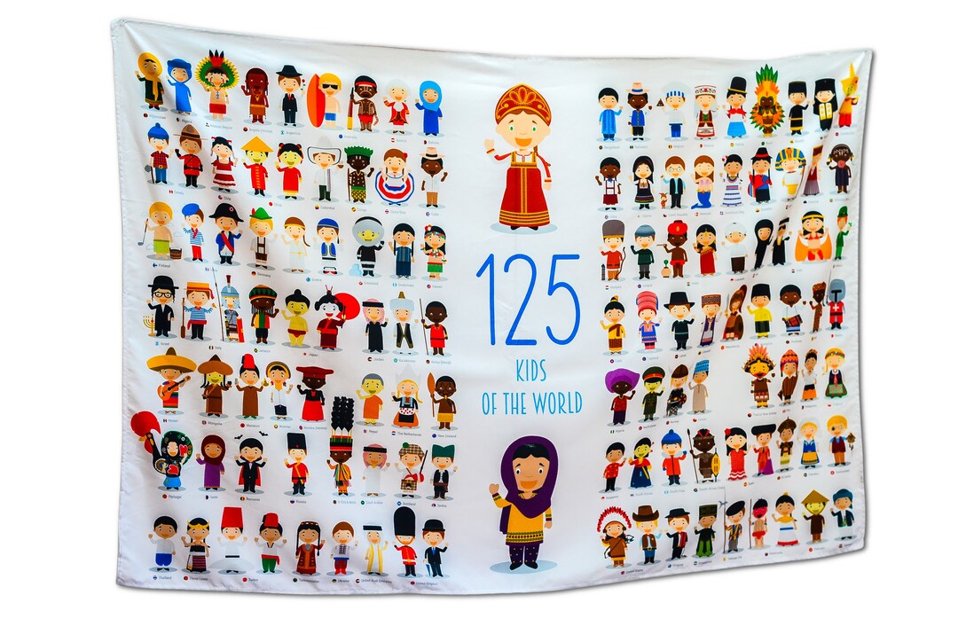 Many Cultures Children of the World Diversity Tapestry Wall Hanging 125 ...