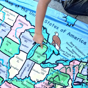 USA Map Kids Blanket - 50in X 60in State and Animal Educational Throw ...