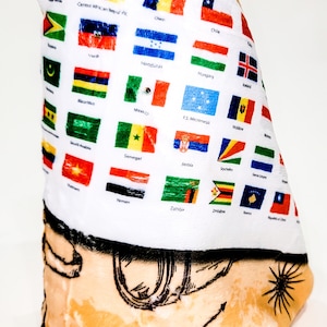 World Map Country Maps Labels Names Educational Blanket Kids Adults ...