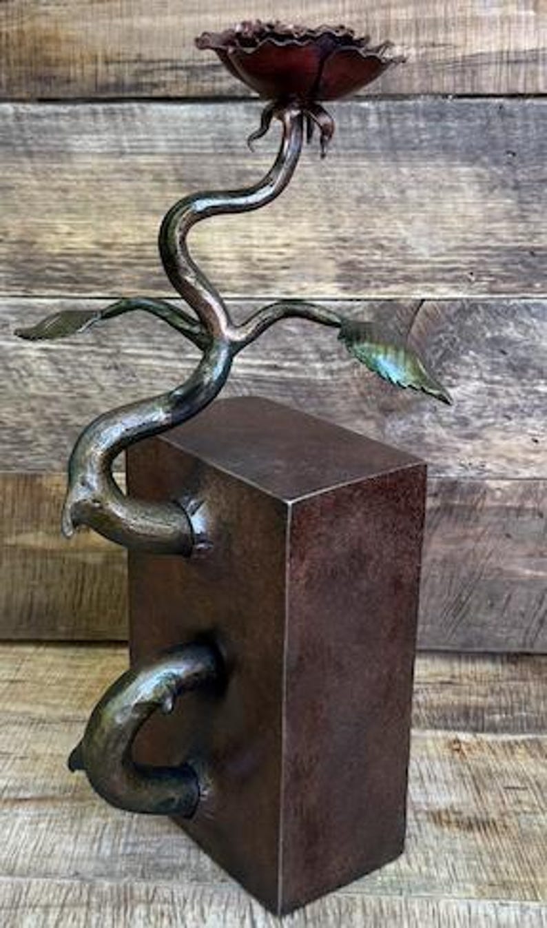 Hand Forged Iron Rose Sculpture, Blacksmith Art, Wedding Gift - Etsy