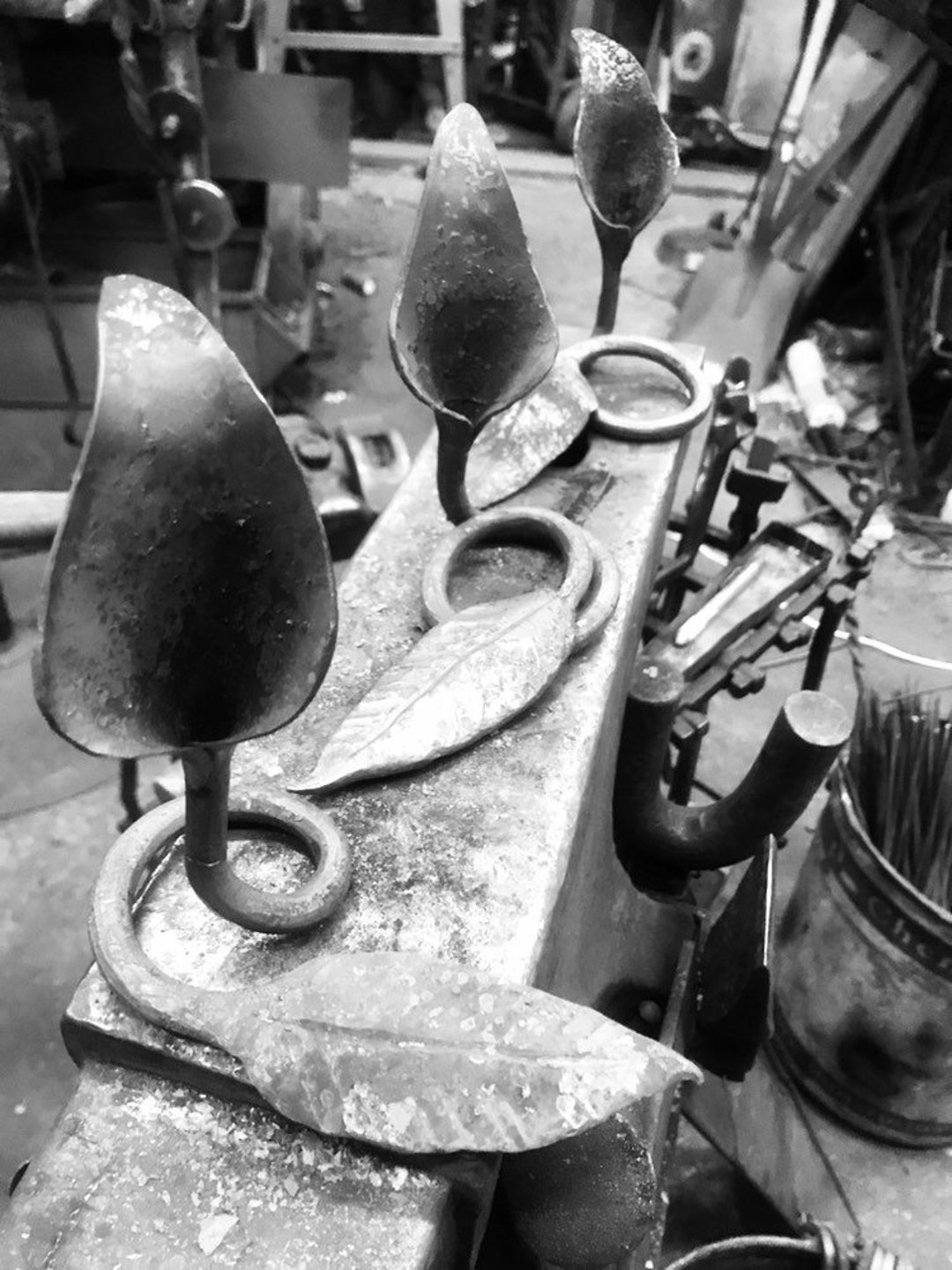 Hand Forged Calla Lily Railroad Spike Leaf, Railroad Spike, Burnt ...