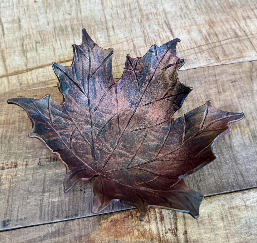 Hand-forged Iron Maple Leaf Bowl, Rustic Home Decor Catchall - Etsy